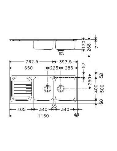 Evier 2 cuves Futuro Microdekor FOT621 Franké
